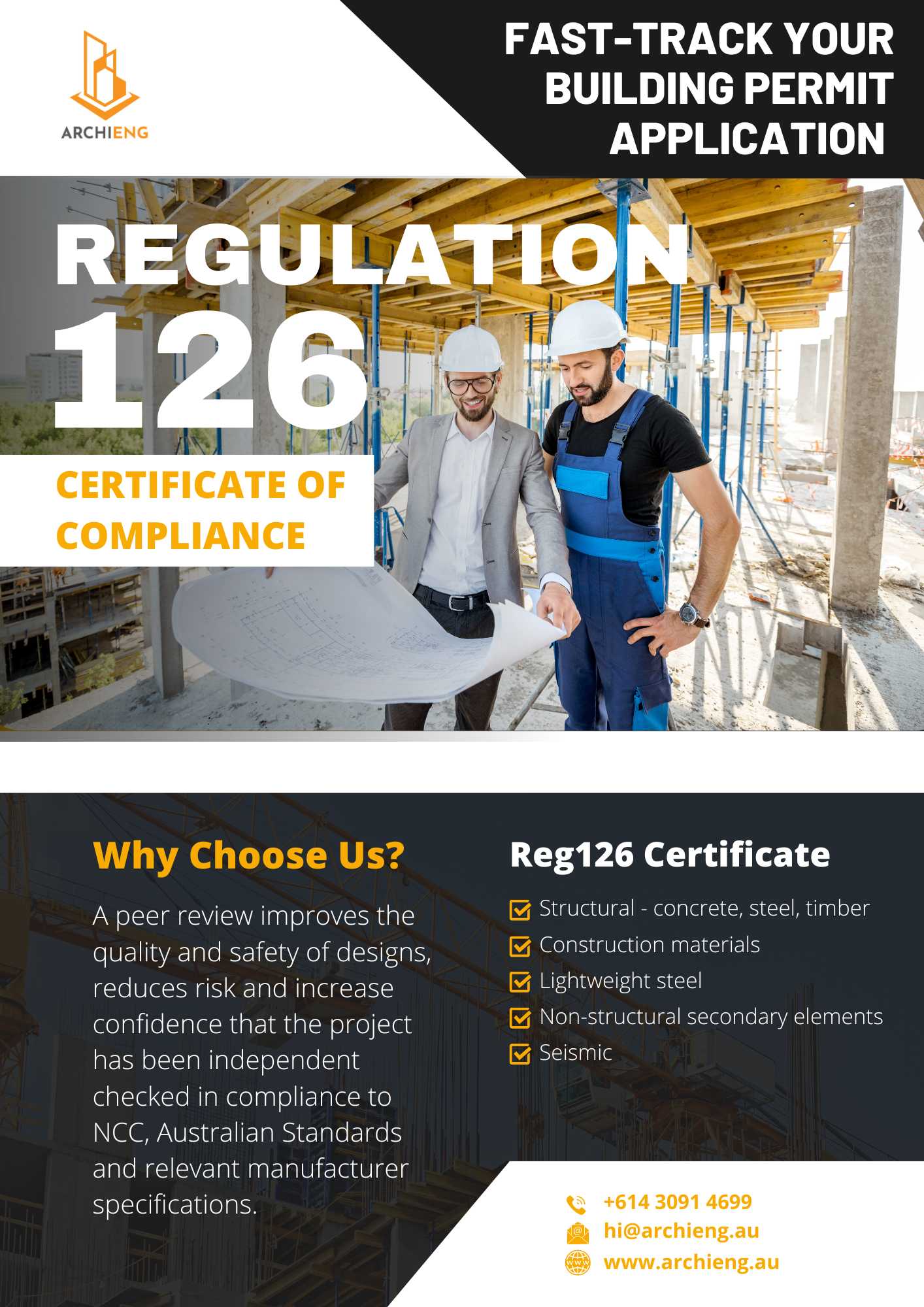 Regulation 126 Certificate of Compliance For Proposed Building Work